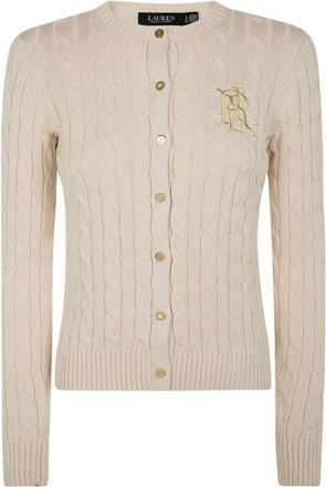 Ralph Lauren Femme, Pulls, Beige, Taille: 44 FR Ralhan Long Sleeve Cardigan