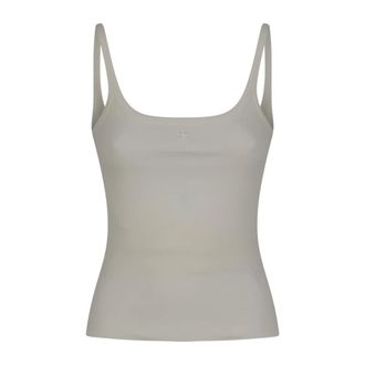 Courr&egrave;ges Femme, Tops, Blanc, Taille: 36 FR Lingerie 90s Rib Tank Top