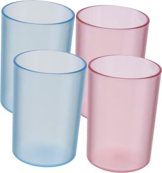 Lurrose 4 St&uuml;ck Teiliges Transparente Badezimmer Zahnputzbecher Wiederverwendbare Mundsp&uuml;lbecher aus Kunststoff Leicht Tragbar f&uuml;r Zuhause und Reise Modernes 