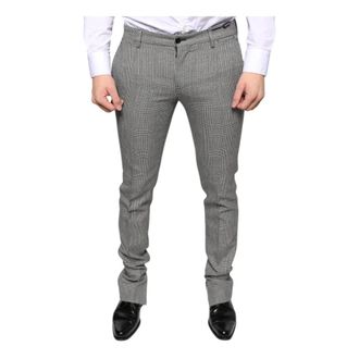Dolce & Gabbana Graue Tartan Woll Skinny Hose - - Trousers - Herren - Grau - M