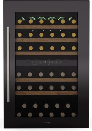Klarstein Klarstein - Vinsider 57 Duo Weink&uuml;hlschrank 2 Zonen - 57 Flaschen, 5-22 &deg;c, Leise 38 dB, Einbau, UV-Schutz Glas, Holzregale, Edelstahl, R600a