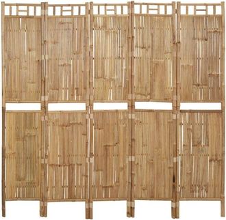 vidaXL Cloison de séparation 5 panneaux Bambou 200x180 cm vidaXL
