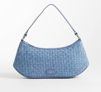 JW PEI Sac port&eacute; &eacute;paule en denim effet tress&eacute; - Bleu