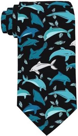 Generic Bébé Dauphin Bleu Cravate Classique Cravate Homme Polyvalente Cravates Pour Célébrations Événements Adultes