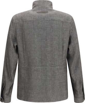 Ermenegildo Zegna Mens High-Collar Shirt Jacket 001