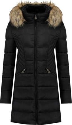 Canadian Peak Akapeak Lady - Parka Longue Epaisse Chaude Femme Automne Hiver - Manteau Fin Capuche Fausse Fourure - Blouson Coupe Vent - Doudoune Elegante Femmes (N