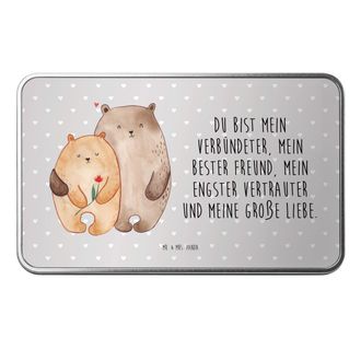 Mr. & Mrs. Panda Metalldose rechteckig B&auml;ren Liebe - Geschenk, Verheiratet, Freund, Umarmen, Aluminiumdose, Versperbox, Heiraten, Aufbewahrungsbox
