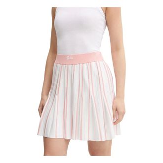 Guess Jupe pull pliss&eacute;e &agrave; rayures - Femme - Jupes - Blanc - Taille: 42 FR
