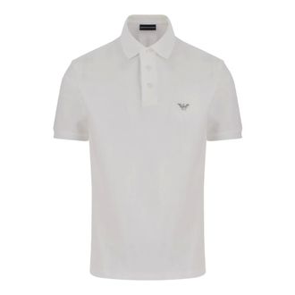 Emporio Armani Polo en coton avec logo - Homme - Tops - Blanc - Taille: M