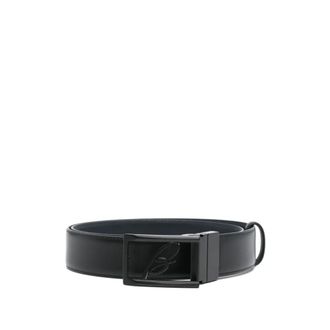 Brioni Schwarzer Logo-Schnalle Einfacher G&uuml;rtel - - Accessories - Herren - Schwarzk - 95 CM