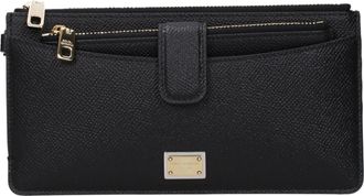 Dolce & Gabbana Femmes Portefeuille en cuir noir