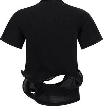 Junya Watanabe Sculptural Hem with Wire Structure T-shirt - Black