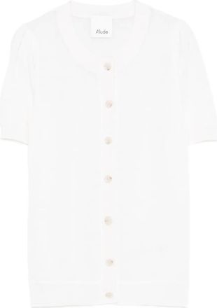 Allude button -fastening short-sleeve cardigan - Wei&szlig;