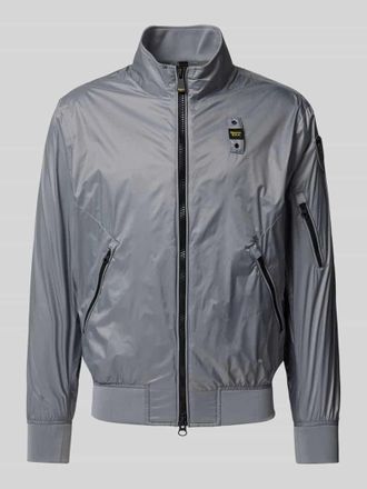 Blauer Bomberjacke mit Rei&szlig;verschlusstaschen Modell BRAHMS