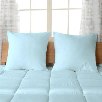 Pizuna Luxuri&ouml;ser Soft-Satin 2er Pack Kissenbezug 80x80 cm Baby blau, 600 Fadenzahl Baumwolle Kissenbez&uuml;ge, 100% Langstapel Baumwolle Nur Kissenbezug (Baby b