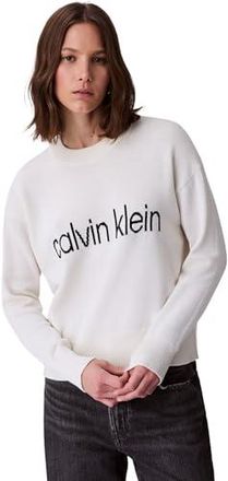 Calvin Klein Pull Femme Graphic en Coton, Beige (Tofu), M