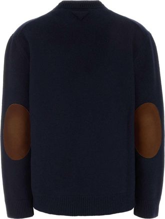 Prada Womens Navy Blue Wool Sweater Bleu Exterior: Virgin Maglieria