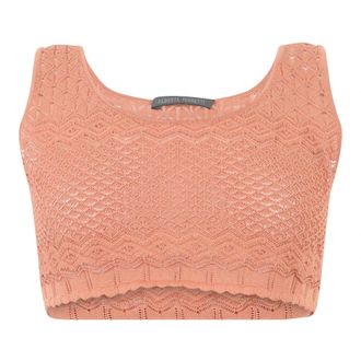Alberta Ferretti Weiches Crop-Top mit breiten Tr&auml;gern - - Tops - Damen - Rosa - S