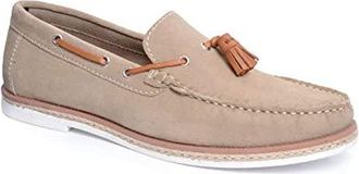 Silver Street London Milford Mocassins à pampilles en daim pour homme, sable, 44 EU