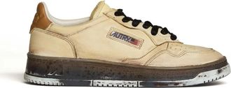 Autry Low-Top Sneaker - Vintage-Inspired Low-Top Sneakers With Brown Accen - Gr. 37 (EU) - in Beige - für Damen
