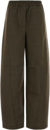 Ganni Femme, Pantalons, Brun, Taille: 36 FR Wool Melange Pants