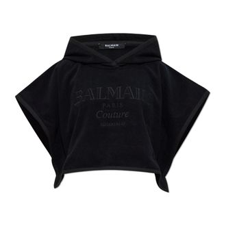 Balmain Femme, Maillots de bain, Noir, Taille: 42/44 FR Poncho en coton