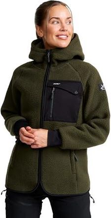 RevolutionRace Sherpa Hoodie pour Femme, Veste Polaire Dextérieur Parfaite pour la Randonnée et les Aventures en Plein Air, Forest Night, L