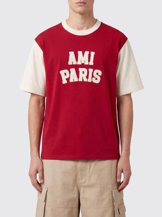Ami T-Shirt aus Baumwolle mit Rundhalsausschnitt und Logo-Schriftzug