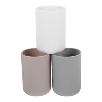 Angoily 3 St&uuml;ck Teiliges Unzerbrechlich Lebensmittelecht Stapelbar Multifunktional als Mundsp&uuml;lbecher Zahnb&uuml;rstenhalter f&uuml;r Bad B&uuml;ro Reise Praktische Mundsp&uuml;l