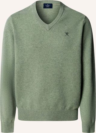 Hackett Pullover Lambswool V Neck gruen