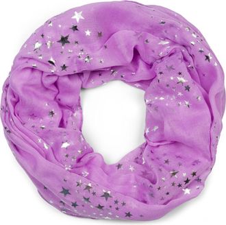 styleBREAKER Schlauchschal Loop Schal mit Metallic Sterne Print