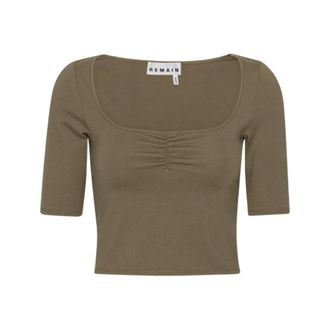 Remain Cropped Ballerina Top in Walnuss - - Blouses & Shirts - Damen - Braun - M