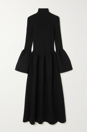 Chlo&eacute; Robe Longue En Laine - Noir
