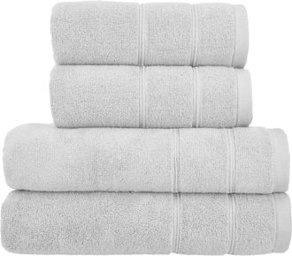 La Vida Premium Handtuch-Set 4-teilig Hellgrau, 100% Frottee-Baumwolle, 480g/m², weich und saugstark, fürs Badezimmer, Oeko-Tex 100 Zertifiziert, 2X Handtuch 