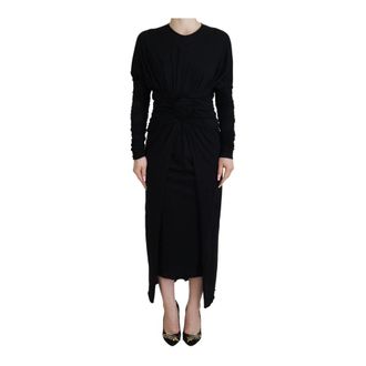 Dolce & Gabbana Etui-Wickelkleid mit langen &Auml;rmeln - - Dresses - Damen - Schwarzk - 2XS