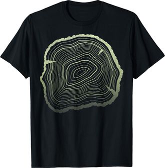 Trendy Apparel Tree Ring Growth Outline T-Shirt