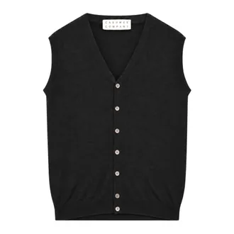 Cashmere Company Cashmere Company, Homme, Pulls, Noir, Taille: 2XL Gilet Bottoni F.12