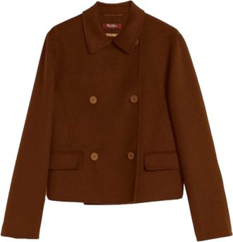 Max Mara Femme, Vestes, Beige, Taille: 44 FR Veste courte crois&eacute;e et ample