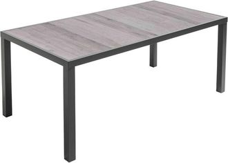 Oviala Oviala - Table de jardin en aluminium et c&eacute;ramique effet bois gris&eacute; - Tivoli