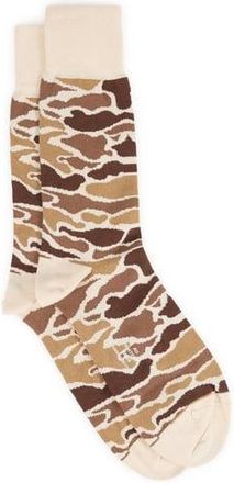 Au Printemps Paris Chaussettes mi-hautes imprim&eacute; camouflage en coton m&eacute;lang&eacute;