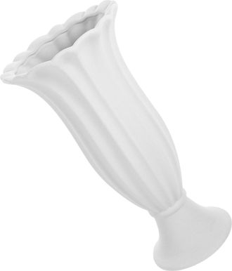 NUOBESTY Gro&szlig;e Grauwei&szlig;e R&ouml;mische S&auml;ulen Keramik Grabvase Memorial Blumengef&auml;&szlig; Stabile Friedhof Blumenhalter f&uuml;r Garten Hochzeitsdeko und Grabgestaltung