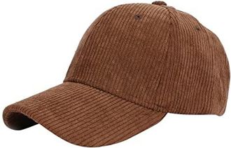 Generic Casquette de baseball en velours c&ocirc;tel&eacute; pour homme et femme - Chapeaux de sport chauds pour lext&eacute;rieur et les voyages, caf&eacute;, Taille unique