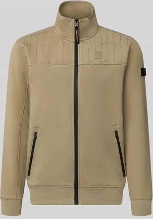 PME Legend Sweatjacke mit Label-Patches und Stehkragen