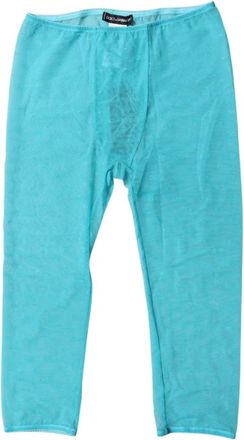 Dolce & Gabbana Femme, Pantalons, Bleu, Taille: 38 FR Lace Leggings