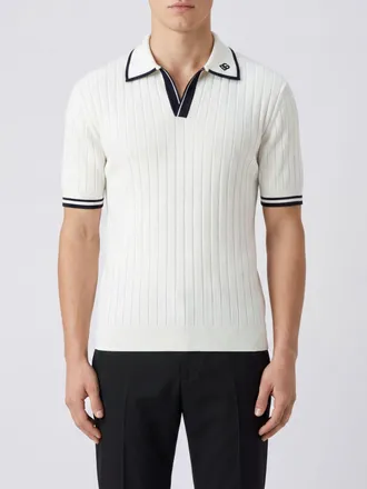 Dolce & Gabbana Polo slim fit en maille de coton c&ocirc;tel&eacute;e