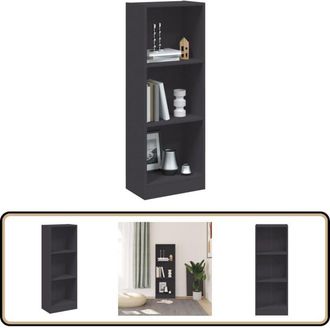 vidaXL Bücherregal 3 Fächer Grau 40x24x109 cm Holzwerkstoff - Vidaxl