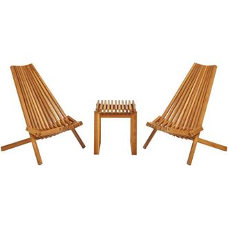 Beliani Bistro Set BELLANO Akazienholz Braun