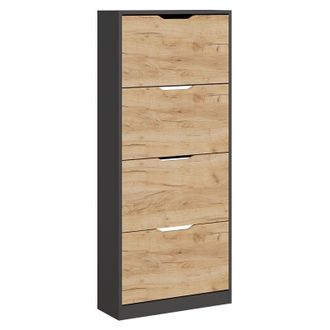 Vicco Schuhkipper Luca, Anthrazit/Goldkraft Eiche, 59 x 137 cm mit 4 F&auml;chern
