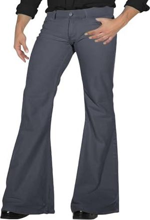 Generic Pantalon Disco années 70 pour Homme, Coupe décontractée, Pantalon en Jean à Pattes déléphant, Classique, Vintage, Extensible, SLI
