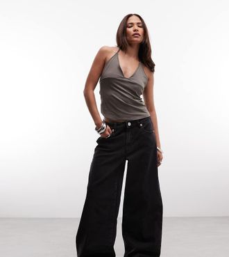 Abrand Abrand Petite - 95 Brie - Jeans in Schwarz mit weitem Bein